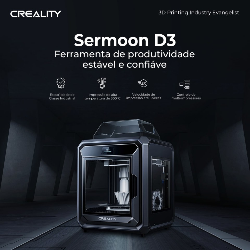 Impressora 3D FDM Creality SERMOON D3 Fechada - 1002070040 - Impressoras 3D FDM - Tecnologia ...